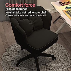 XUEGW Office Chair Cute Petal Desk Chair, Modern Fabric Home Butterfly Chairs Height Adjustable Chair Makeup Chairs Computer Chairs