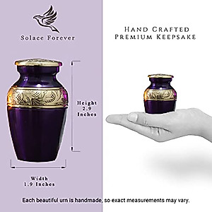 Purple Keepsake Urns for Human Ashes - Mini Urns Set of 4 with Premium Box & Bags - Purple Urns for Ashes - Honor Your Loved One with Small Cremation Urns - Perfect Funeral Urns for Adults & Infants