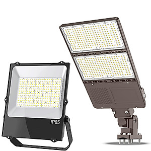 ADUB 320W LED Parking Lot Light with Photocell, 300W LED Flood Light ETL Listed