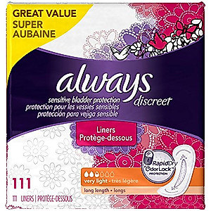 Always Discreet, Incontinence Liners, Very Light, Long Length, 111 Count, 111 Count
