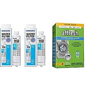 SAMSUNG - DA29-00020B-2P Samsung Electronics HAF-CIN Refrigerator Water Filter, 2 Pack, white, 2 & Affresh Washing Machine Cleaner, Cleans Front Load and Top Load Washers, Including HE, 6 Tablets