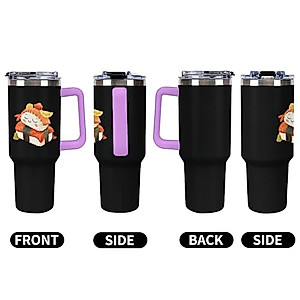 Cute Sleeping Sushi Japanese Food 40 Oz Car Cup Stainless Steel Travel Mug Leak-Proof Insulated Tumbler with Handle Violet-style