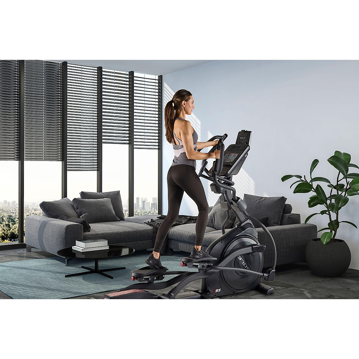 Elliptical Machine: E95 Elliptical Gym Equipment for Home and Studio, Exercise Equipment with 10.1" TFT Screen, Adjustable Resistance & Pedals, Quiet System and Heart Rate Monitoring