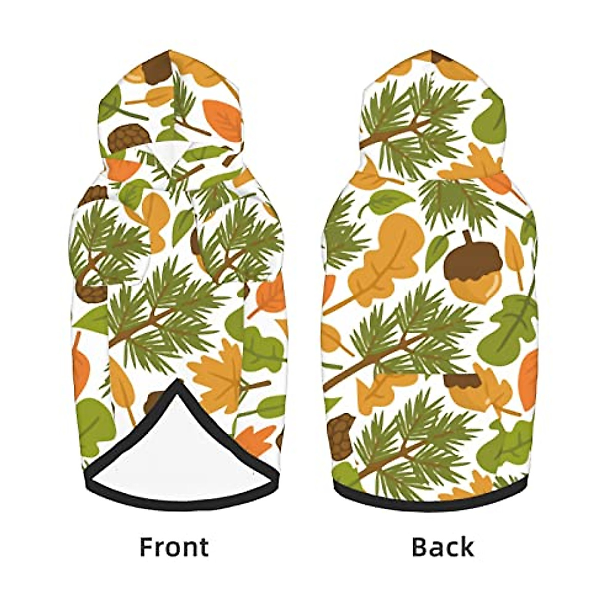 Large Dog Hoodie Squirrel-Pine-Cone-Nuts Pet Clothes Sweater with Hat Soft Cat Outfit Coat Xx-Large