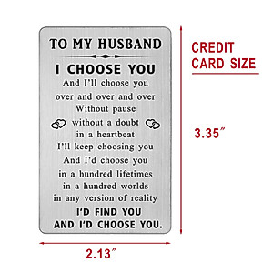 HYHYDHP Husband Fathers Day Card - Wedding Day Gifts for Husband from Wife - I Choose You Gifts for Him Husband - Groom from Bride, Engagement Card, I Love You Gifts, Anniversary Card for Men Ideas