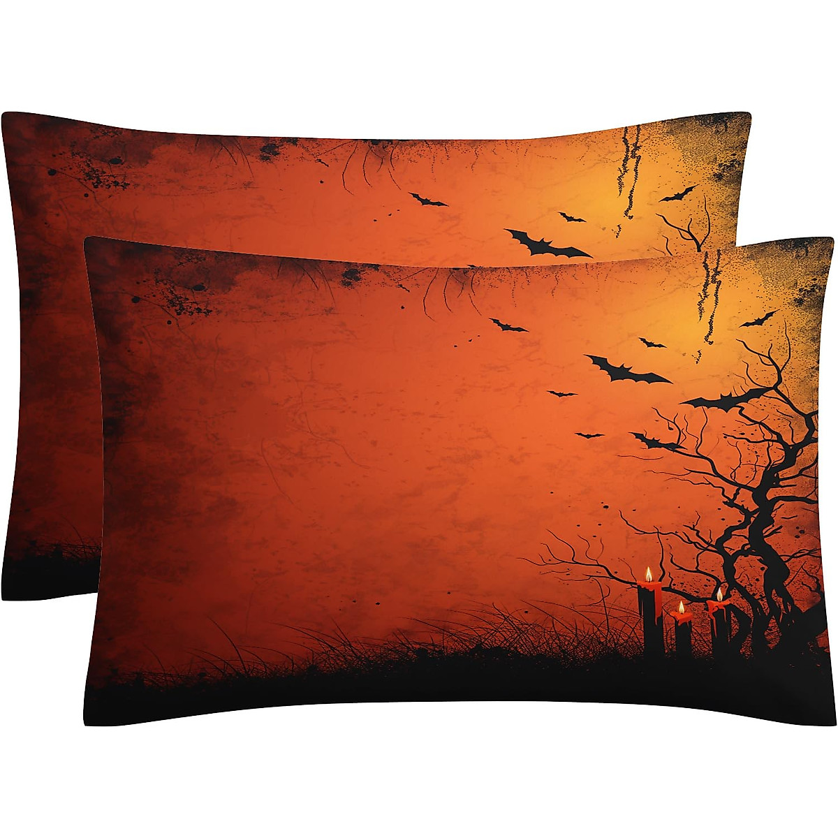 OmErsa Halloween Duvet Cover King Size Bedding Set 3 PCS, Gothic Comforter Cover & 2 Pillowcases Soft Microfiber Patterned Bedroom Decorations for Adults Teens