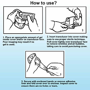 Ultrasound Probe Cover, Latex-Free Sterile Disposable Clear, 7“ x 48”, Individual Packaging, 50 Pcs