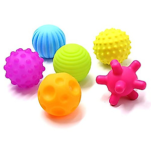 DOPHYRANIX Super Durable 6 Pack Sensory Balls for Kids,Massage Soft & Textured Balls Set Develop Kid's Tactile Senses Toys for Touch Hand Ball
