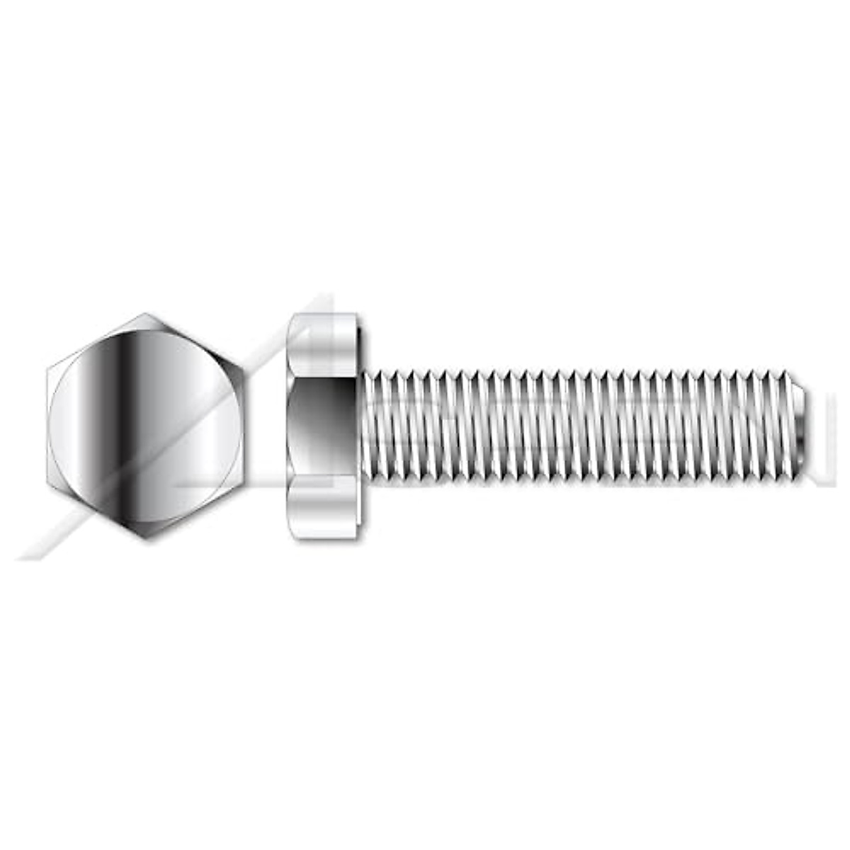 (10 pcs) M24-3.0 X 55mm DIN 933 / ISO 4017, Metric, Hex Head Cap Screws Bolts, Full Thread, A4-80 Stainless Steel