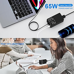 65W Surface Pro Charger for Microsoft Surface Pro 9 8 3 7 6 5 4 X Windows Surface Laptop Charger 5, 4, 3, 2, 1 Surface Go1, 2, Surface Book 3, 2, 1, with 5V 1A USB Charging Port, Support 44W, 36W, LED