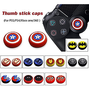10Pcs Analog Thumb Grip Stick Cover, Dualsense Wireless Controllers Game Remote Joystick Cap, Non-Slip Silicone Handle Protection Cover for PS5/PS4/Xbox one/360/Nintendo Switch PRO