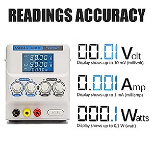 YIHUA 305D-IV Regulated Variable DC Lab Power Supply 0-5A 0-30V Low Noise Bench Switch Mode Power Supply with Alligator Clips, High Precision for R&D, Labs, Laptops, Phone Repair & Electronic DIY