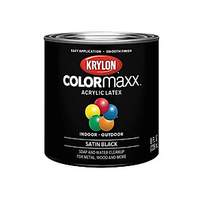 1/2 pt Krylon K05613007 Black COLORmaxx Paint & Primer, Satin
