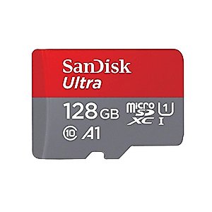 SanDisk 128GB Ultra MicroSDXC UHS-I Memory Card with Adapter - 100MB/s, C10, U1, Full HD, A1, Micro SD Card - SDSQUAR-128G-GN6MA