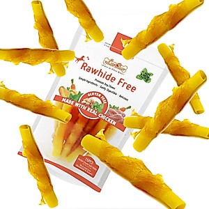 LuvChew Chicken Wrapped Dog Bone Treat Sticks with Glucosamine & Turmeric, Easy to Digest, Non-Rawhide Soft Chicken Cheese Dog Chew Treats 15pcs/Pack