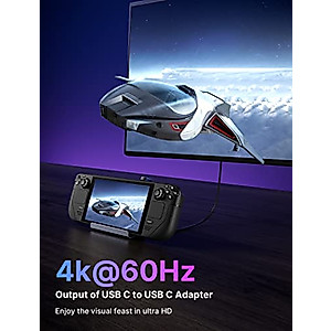 JSAUX 180° USB-C to USB Adapter 2 Pack, 180 Degree Angle USB-C Male to USB-C Female USB-C 3.1/PD 100W and Type-C Male to USB-A Female Adapter, for ROG Ally,Steam Deck,Switch,Laptop,Tablet,Phone-Black