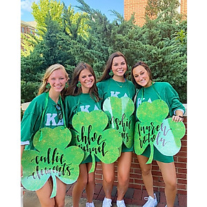 St Patrick's Day Earrings Handmade Shamrock Beaded Dangle Earrings Funny Irish Green Lucky Clover Drop Earrings for Women Holiday Party Jewelry Gifts