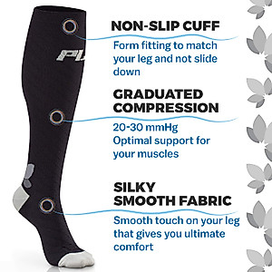 Powerlix Compression Socks for Women & Men (Pair) for Neuropathy Swelling Pain Relief 20-30 mmHg Medical Knee-high Stockings