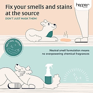 Hepper Advanced Bio-Enzyme Pet Stain & Odor Eliminator Spray - Smell, Stain & Urine Remover for Cats, Dogs & Other Animals - 32oz Spray Safe for the Home - For Use on Couches, Carpets, Litter Boxes, Beds, etc.