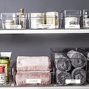 BINO | Plastic Storage Bins, Large - 12 Pack | THE HANDLER COLLECTION | Multi-Use Organizer Bins | Built-In Handle | BPA-Free | Pantry Organization | Home Organization | Fridge Organizer | Freezer Org