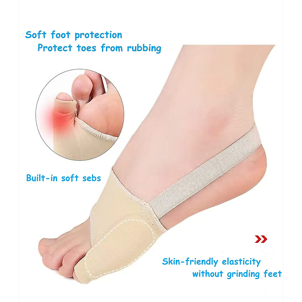 ERSANLI Pinky Toe Splint, Pinky Toe Straightener,.Pinky Toe Bunion Pads, Men'S And Women'S Bunion Corrector, Bunion Relief Toe Separators For Overlapping Toes.(1 Pair, Large)