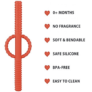 Baby Teething Toys, Alled Teethers for Newborn Infants Girls Boys, Teething Toy Silicone Freezer Safe,Freezable Teether with Baby Fruit Feeders/Hollow Teething Tubes/Holder Strap Clip/Storage Case