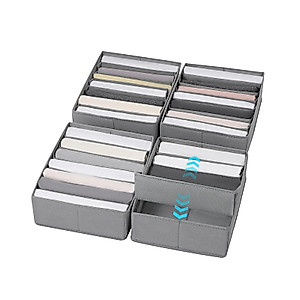 Coorganisers 4 Packs Adjustable T-shirt Drawer Organizers for Clothing with 6 adjustable dividers, 7 Grids wardrobe clothes organizer, DIY Clothes Organizer for Folded Clothes, T-shirt, Legging