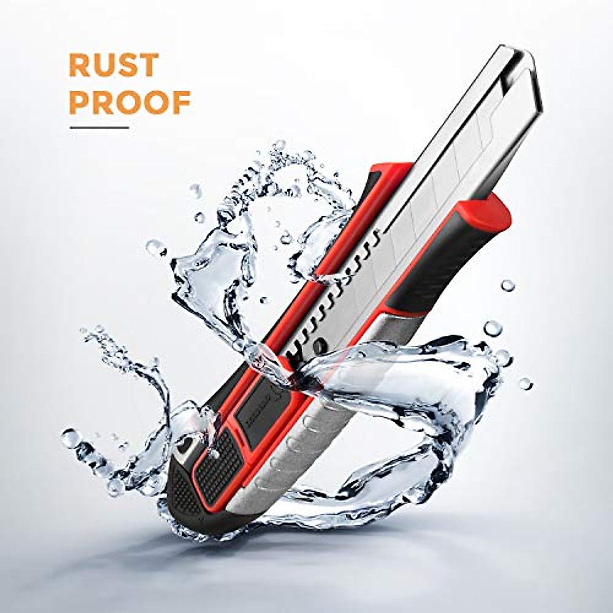 ORIENTOOLS Utility Knife Box Cutters Retractable 2-Pack Set, Snap Knife, Rust-proof Zinc Alloy Body for Heavy Duty Office, Home, Hobby for Cutting Boxes, Carpet, Rope