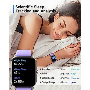 TOOBUR Smart Watch for Women Alexa Built-in, 1.8" IP68 Fitness Tracker with Heart Rate/Blood Oxygen/Sleep Tracker/100+ Sport Modes/Answer & Make Calls, Fitness Watch Android iOS Compatible Lilac