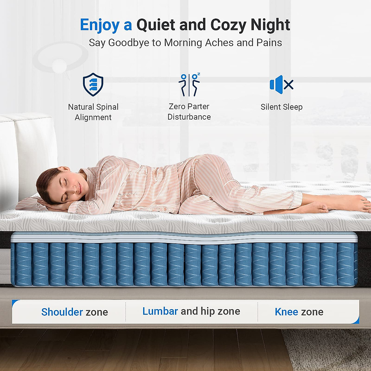 Avenco Full Mattress 10 Inch, Hybrid Mattress Full Medium Firm, Full Mattress in a Box with Gel-Infused Memory Foam&Pocketed Springs, Motion Isolation, Breathable Knit, Strong Edge Support