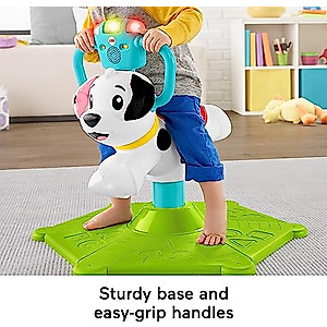 Fisher-Price Toddler Ride-On Learning Toy, Bounce and Spin Puppy Stationary Musical Bouncer for Babies and Toddlers Ages 12+ Months (Amazon Exclusive)