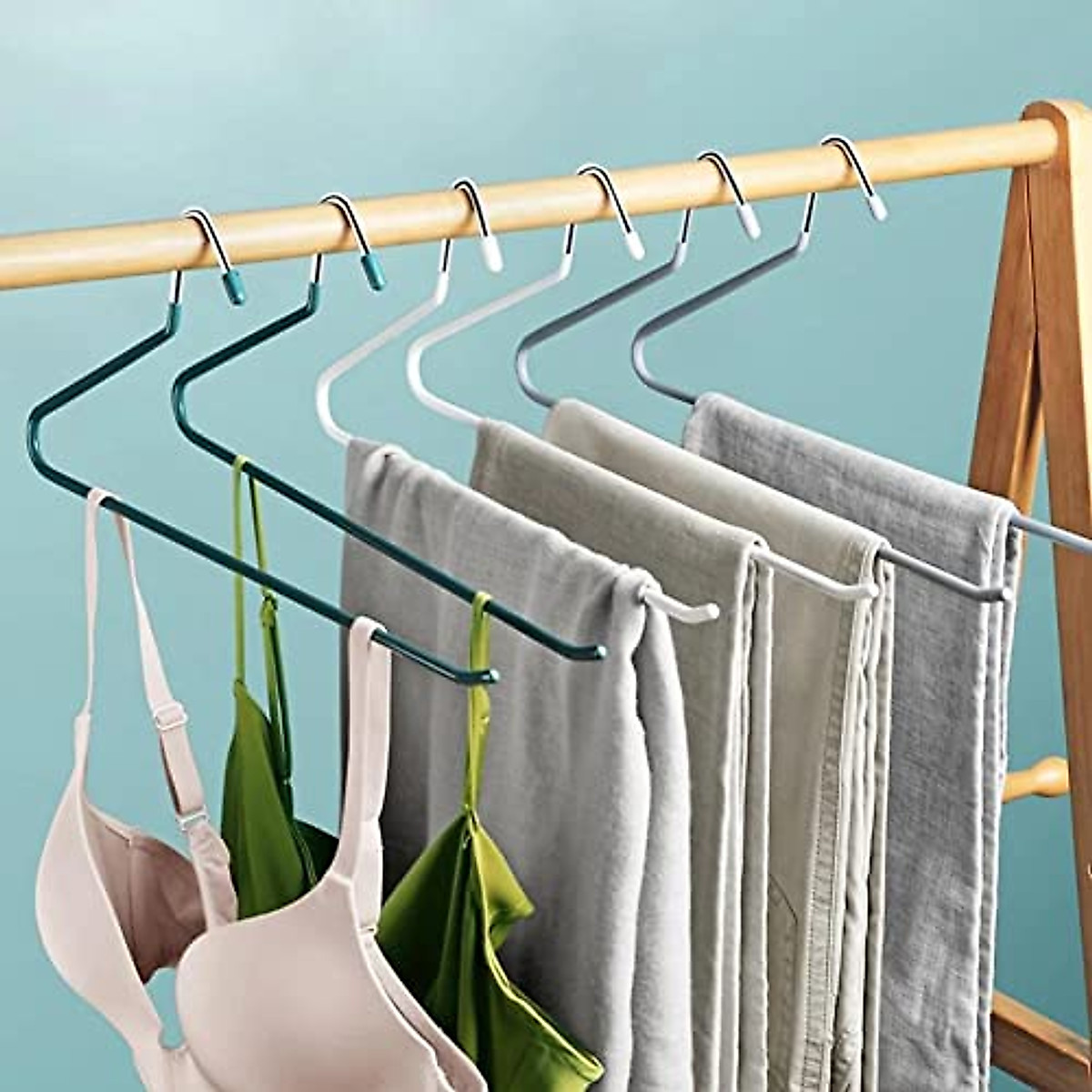 DOUBAO Practical Coat Hanger Metal Clothes Peg Organizer Multifunctional Space-Saving Ended Coat Hanger (Color : D, Size : 36.5cm x 16cm)