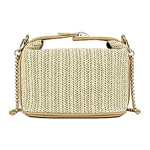 Linkidea Straw Shoulder Bag, Woven Clutch Crossbody Bag, Casual Summer Beach Sea Handbag for Women