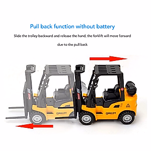 Plplaaoo Forklift Truck Toys,5.1x2.0x3.1in Construction Toys Construction Vehicles Forklift Toy Forklift Construction Truck Toys Engineering Vehicle Model for 3 Years Old and Up Kids