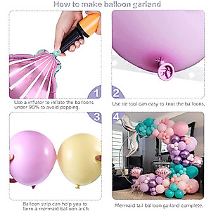 DUILE Mermaid Balloon Garland Arch Kit Mermaid Balloons for Girl Metallic Balloons Mermaid Birthday Party Decorations Mermaid Tail Balloons Baby Shower Party Supplies