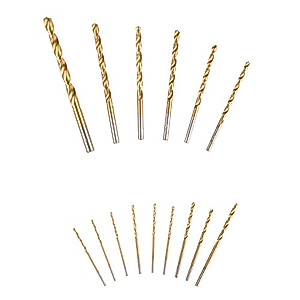 Drill Bit Set, Titanium Finish and High-Speed Steel BuildÂ– Straight Shank Twist Bits for Power Drill- 15 Piece Kit with Storage Case by Stalwart