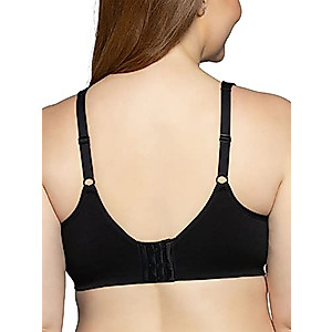 Vanity Fair Women's Beyond Comfort Full Figure Wireless Bra, Seamless Back, Lightly Lined Cups up to DD, Black, 44C