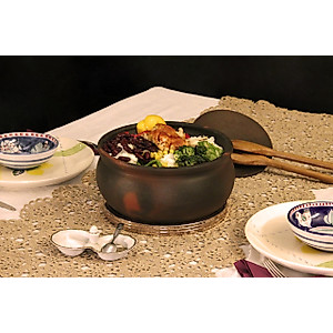 High Wind Flamed Dark Primitive Cooking Pot - Pre Seasoned - Made from Fire Clay: Suitable for Stove Top and Open Fire