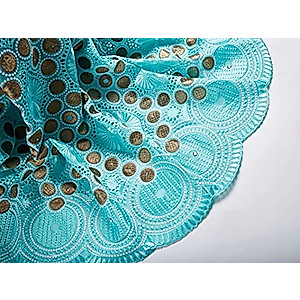 SJD LACE African Lace Fabric 5 Yards, Swiss Voile Tull Lace Fabric Nigerian Mesh Cotton Lace for Wedding Party Dress Sewing (14682)