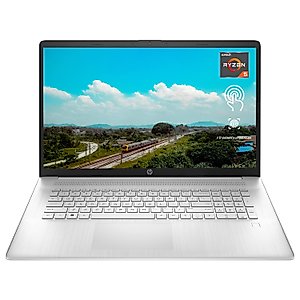 HP 2022 Newest Notebook Laptop, 17.3'' HD+ Touchscreen, AMD Ryzen 5 5500U 6 Cores Processor, Bluetooth, Wi-Fi, Webcam, USB Type-C, Windows 11 Home, Silver (32GB RAM | 1TB SSD)