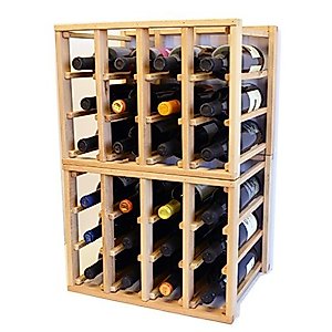 sfDisplay.com,LLC. 24 Bottle Modular Stackable Wine Rack Stack As Many Sets Together (1 Set = 24 Bottle Capacity)
