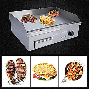 3000W Commercial Griddle,22"x14”Electric Griddles Grill,Commercial Flat Top Griddle Countertop Griddle Hot Plate BBQ Kitchen Stainless Steel Restaurant Grill Griddle Temperature Control 50°F-300°F