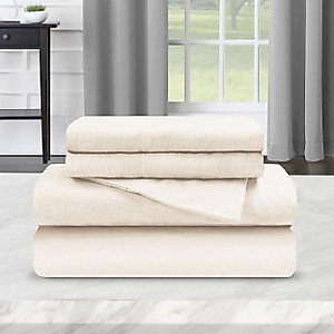 SUPERIOR Flannel-SH Sheet Set, Full, Ivory