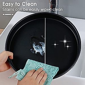 LAMY Lazy Susan Organizer Kitchen Organization, 2 Pack 10 Inch Lazy Susan Turntable for Cabinet, Pantry, Refrigerator and Table, Black