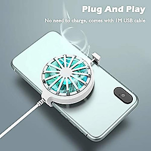 JYXDKD Portable Fan Cooling Mobile Phone Cooler RGB Light Adjustable Wind Speed Gamepad Radiator Holder