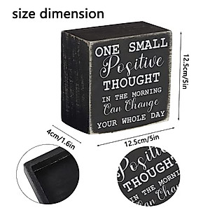 Wood Box Sign - First I Drink the Coffee, Then I Do the Things - Desktop Wood Box Signs Home Decor Best Gifts for Coffee Lover 5x5 inch