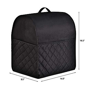 Stand Mixer Dust-proof Cover for KitchenAid Mixer，Multi Pockets for Various Kitchen Appliance Accessories，Water-resistant，Easy Cleaning (Black, Fit for Bowl Lift 5-8 Quart)