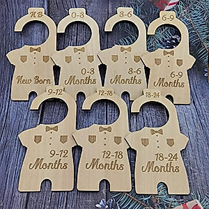 Milageto 7X Baby Closet Size Dividers, Baby Closet Organizer,Durable Baby Closet Dividers from Newborn to 24 Months for Any Nursery Decor, Style B