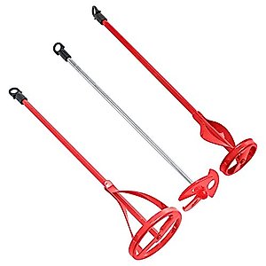 TCP Global Set of 3 Paint, Epoxy Resin, Mud and Cement Mixer Blades - Power Drill Stirring Tools - 14" Ribbon Mixing Paddles with 5/16" Hex Head Shafts, 1 Mini Mixer - Mix Gallon, Quarts - Concrete