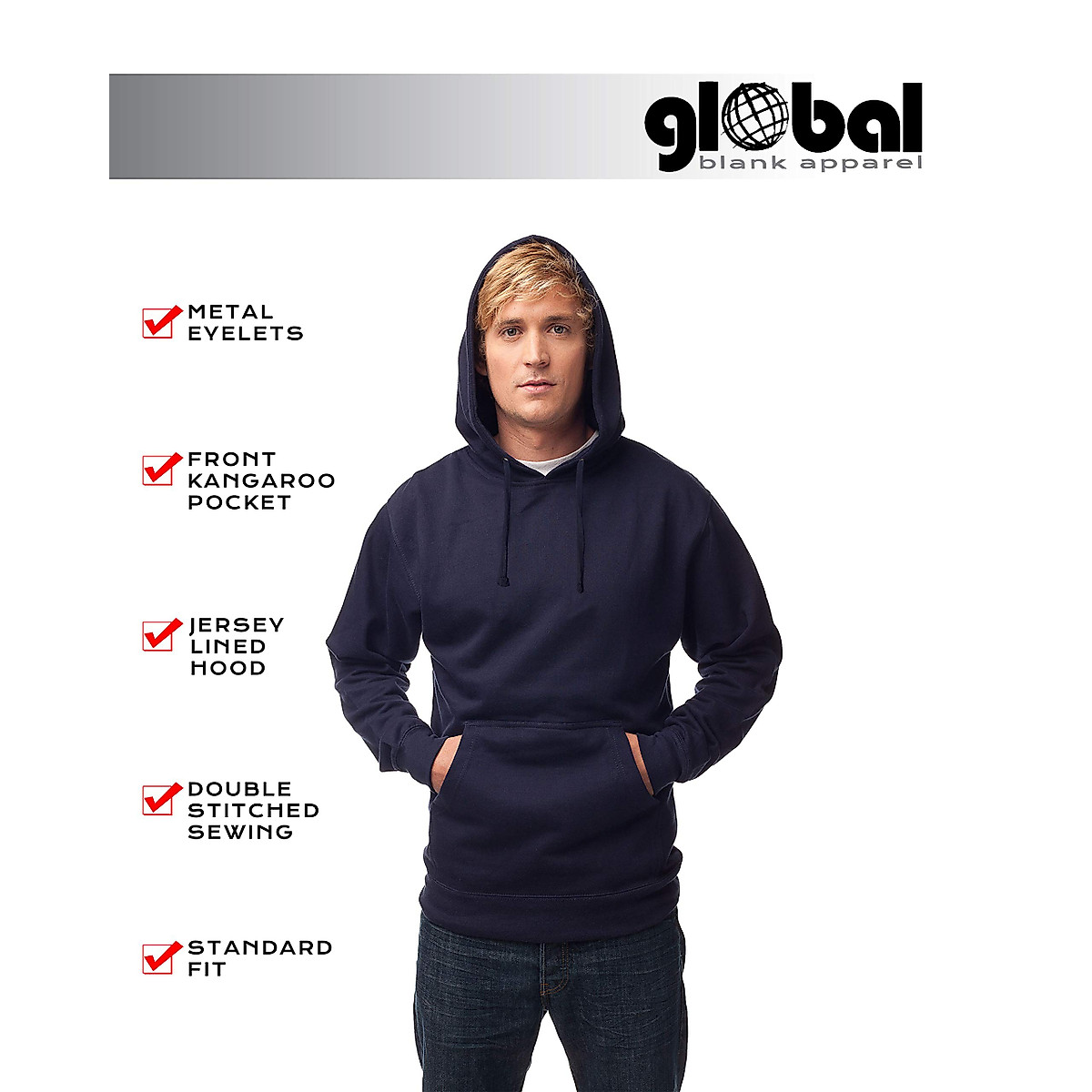 Global Blank Men's Midweight Sweatshirt Pullover Hoodie for Men Fleece Hoodies Green Camouflage